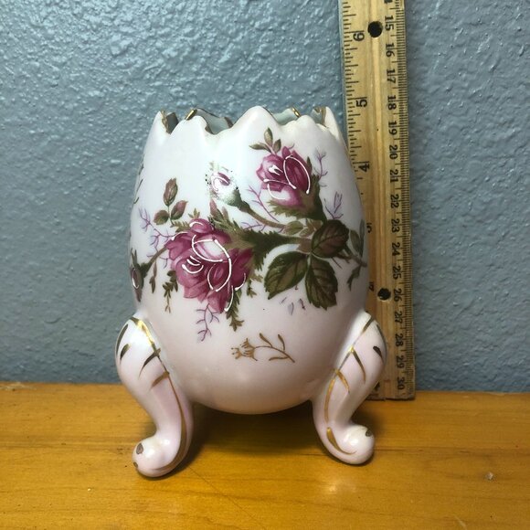 napco | Accents | Vintage Vase Napco Ware Cracked Egg 5 Pink With Gold W99 | Poshmark